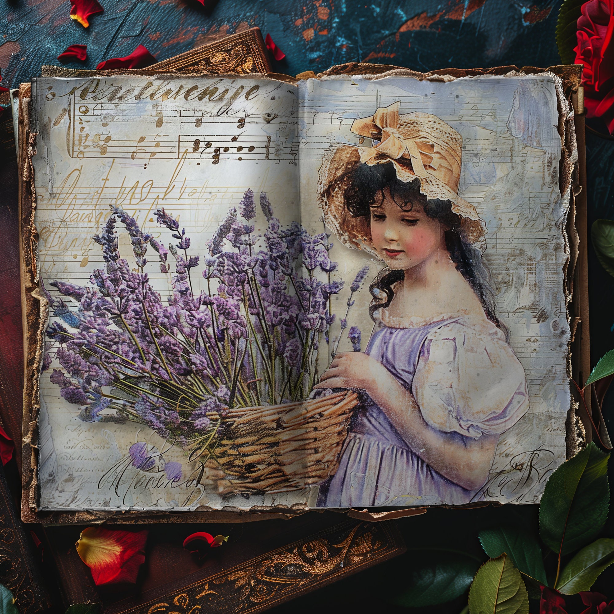 Junk Journal Printable, Vintage Lavender Girls Journal, Vintage Girls ...