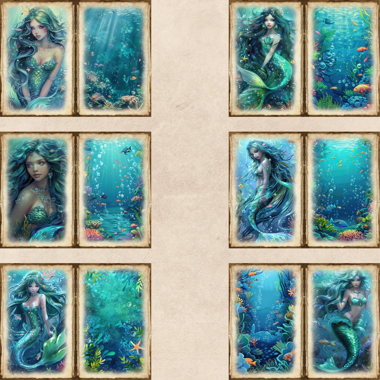 Junk Journal Printable, Mermaid Junk Journal, Fantasy Journal Papers ...