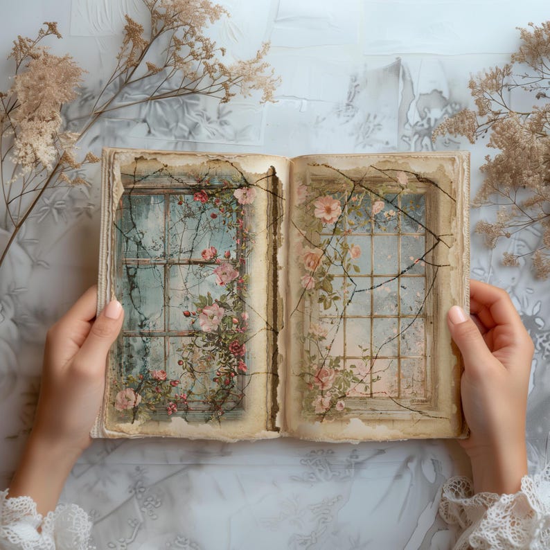 Junk Journal Printable, Rose Window Journal, Window Journal Pages ...