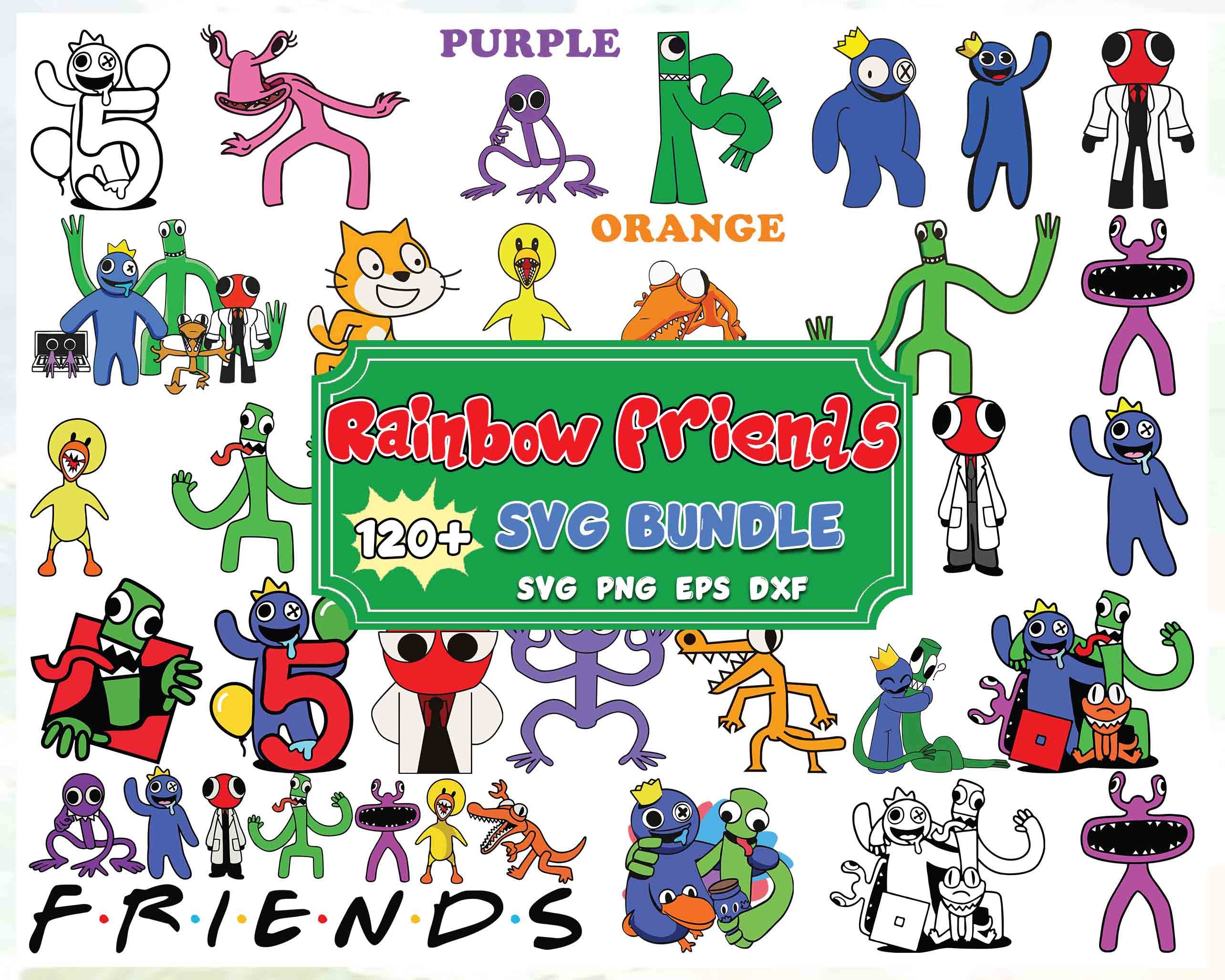 Rainbow Friends SVG and PNG File, Rainbow Friends Bundle All Characters ...