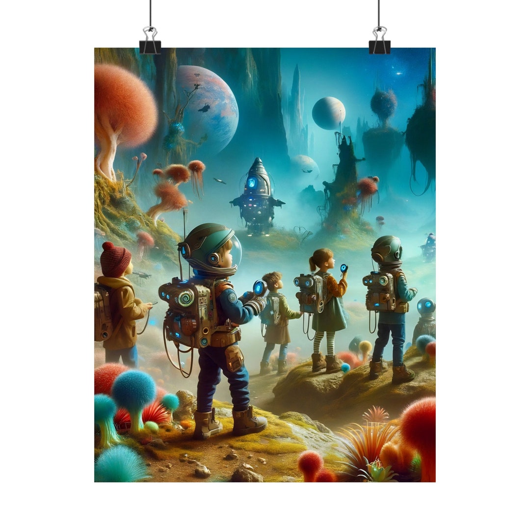 Matte Vertical Posters Kids Space Exploration - Etsy