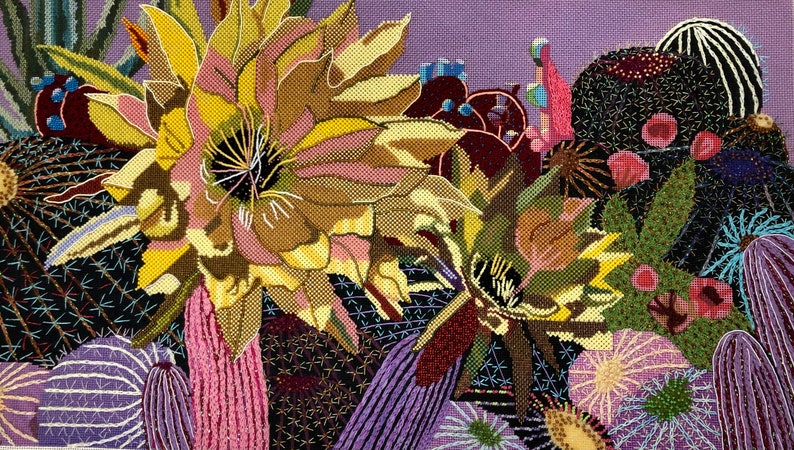 Needlepoint Stitch Guide for Cactus Handpainted Needlepoint Canvas ...