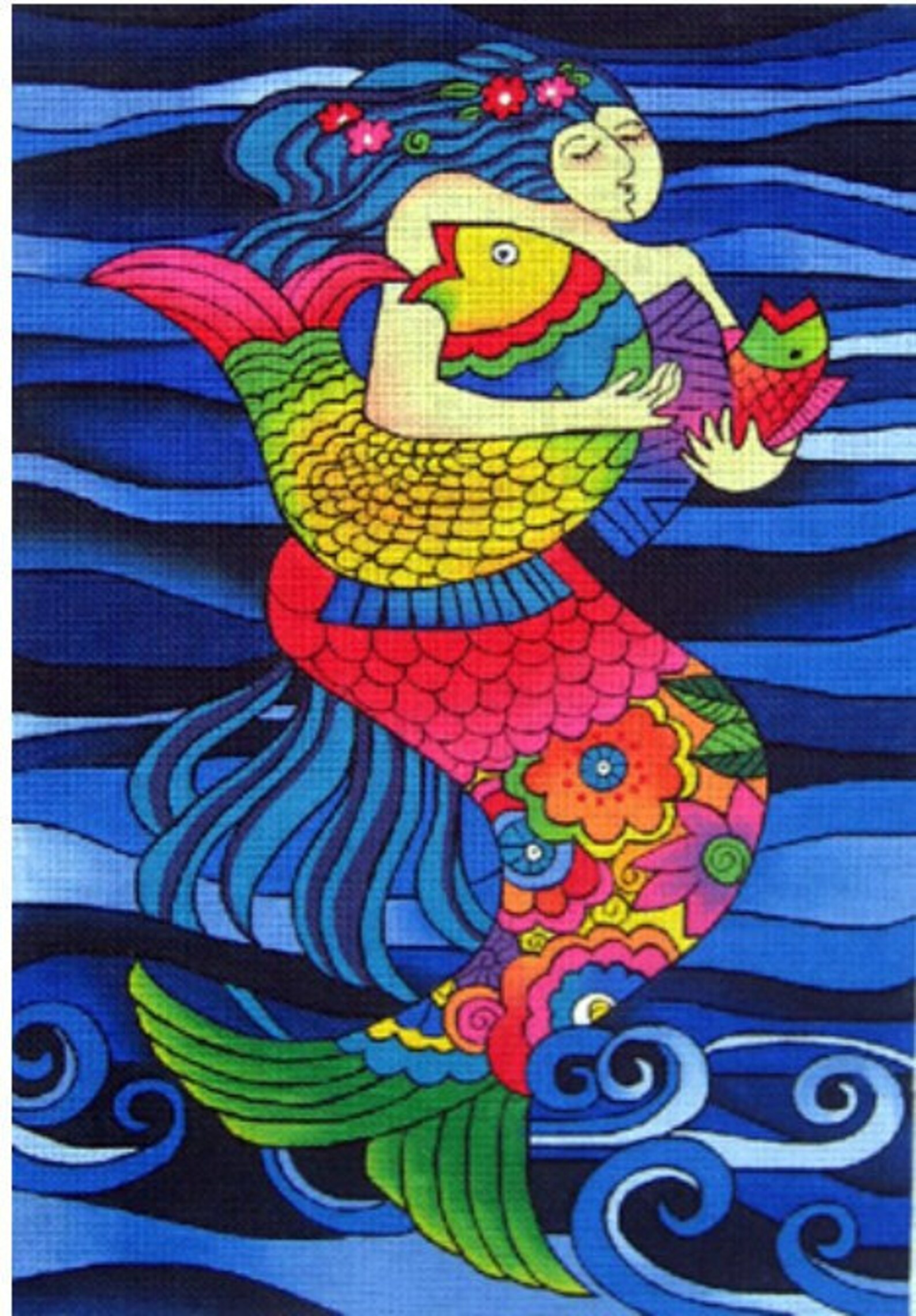 Needlepoint Stitch Guide for Laurel Burch LB-41 Mermaid and Fish - Etsy