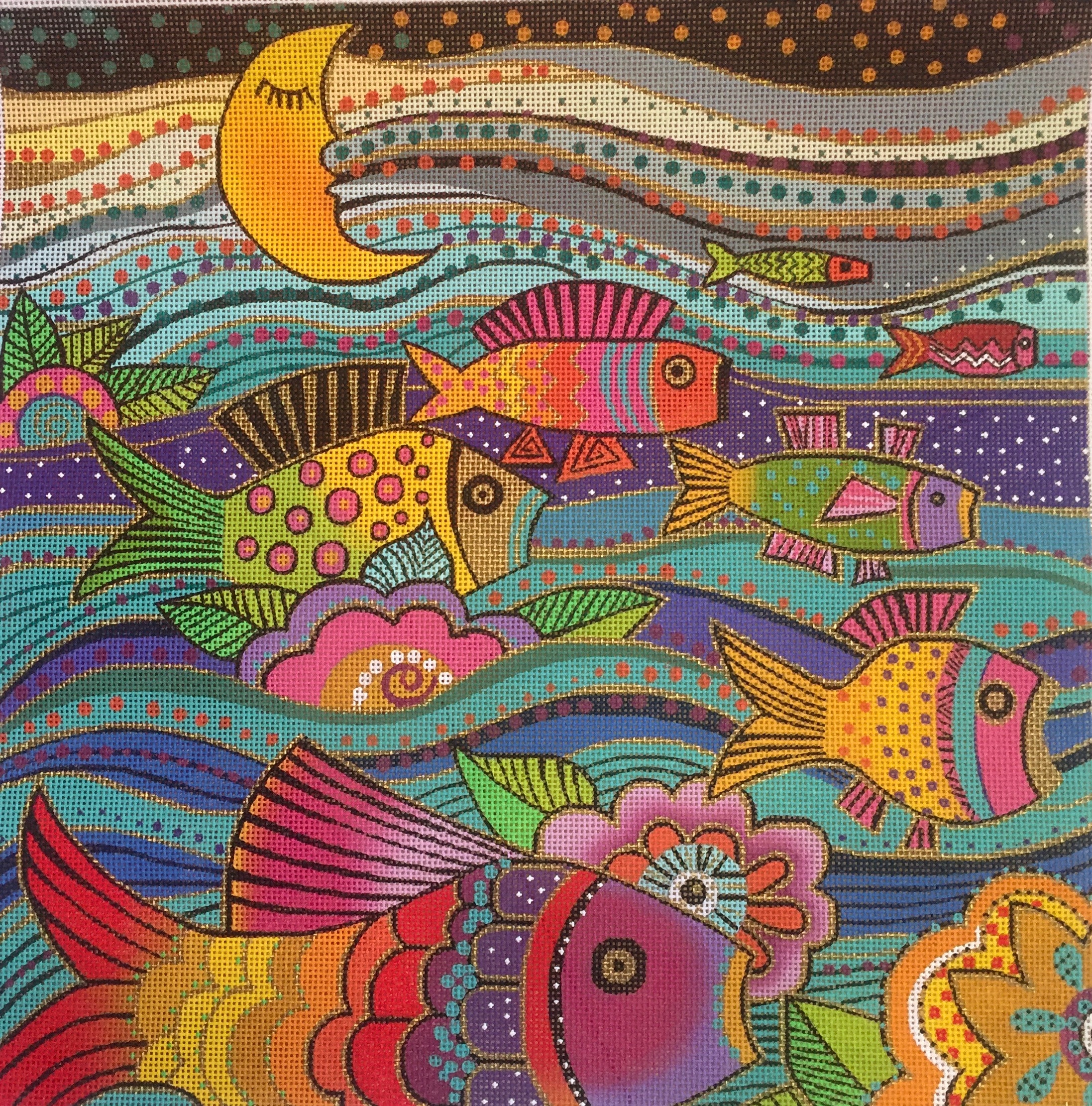 Needlepoint Stitch Guide for Laurel Burch Fish - Etsy