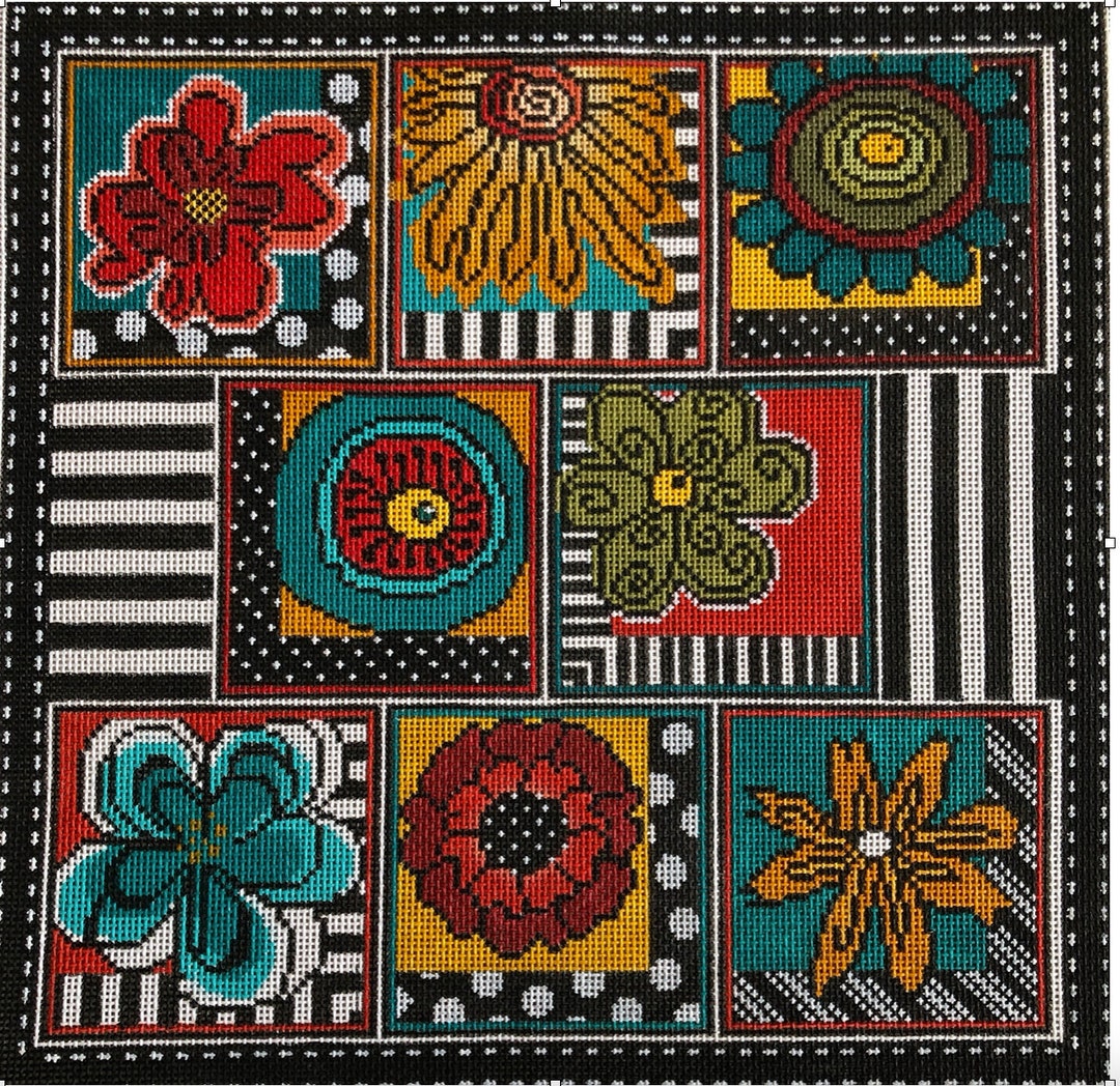 Flower Sampler Stitch Guide for Beautiful Handpainted Canvas by Mindy ...