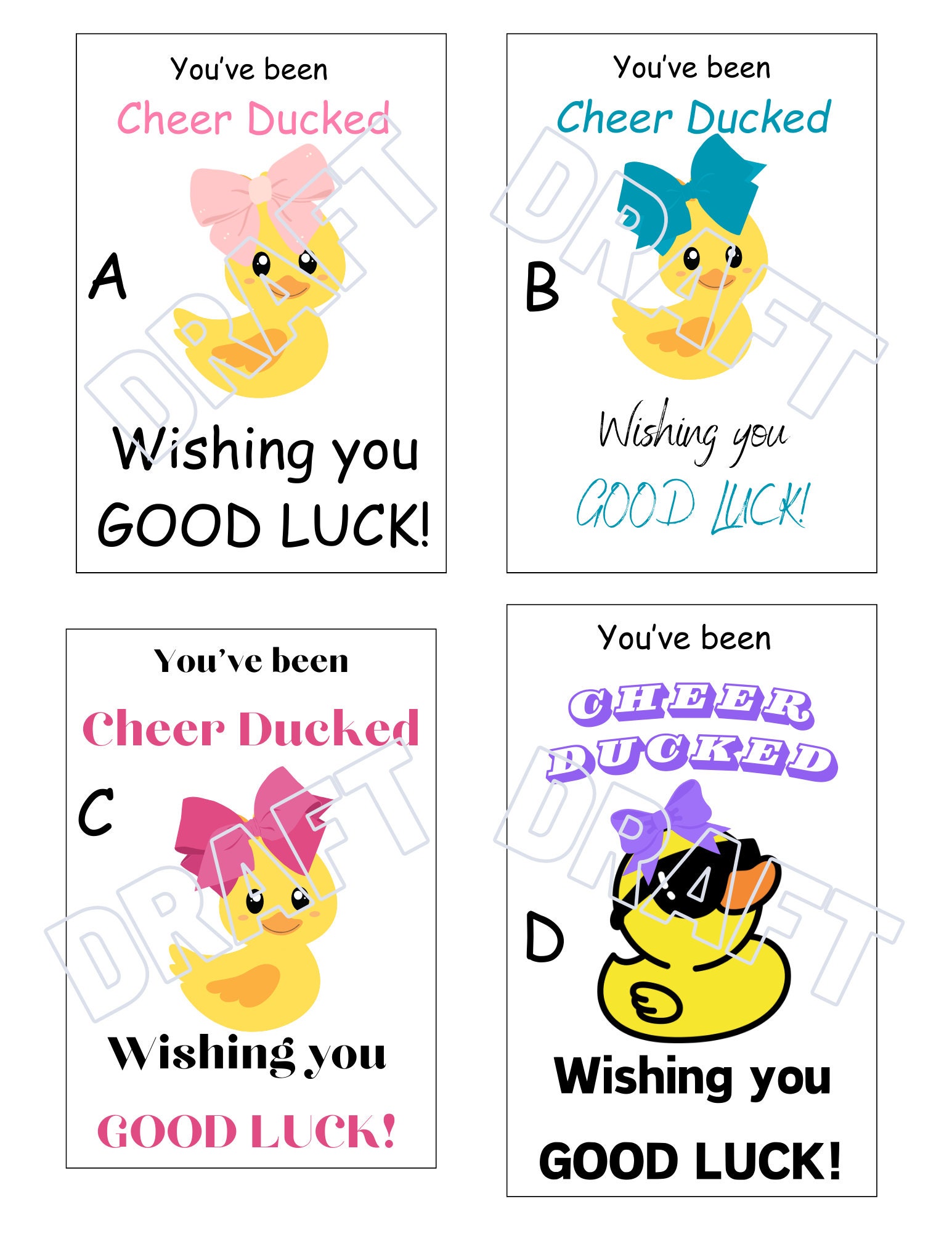 Lucky Duck Cheer Cards - Etsy