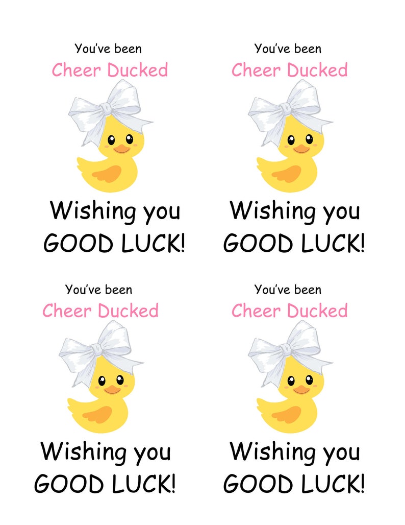Printable Lucky Duck Cheer Cards - Etsy