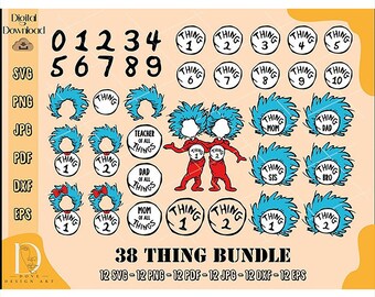 Thing 1 and Thing 2 Layered Svg Png - Etsy UK