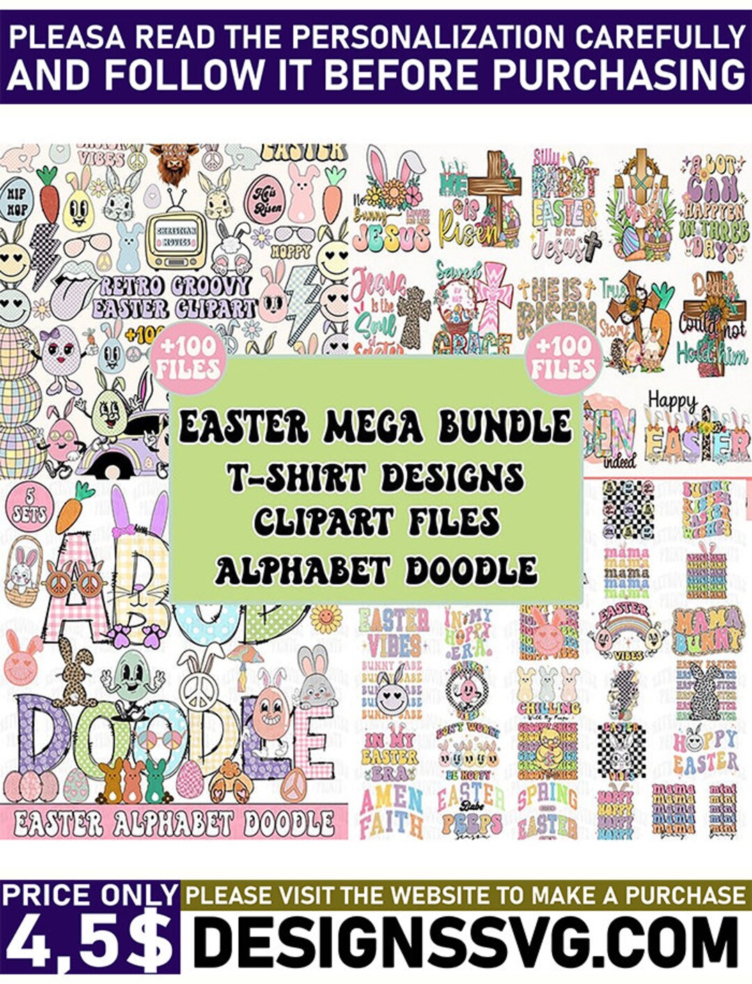 Easter Mega Bundle Png, Easter Day Png Bundle, Retro Easter Png Kids ...