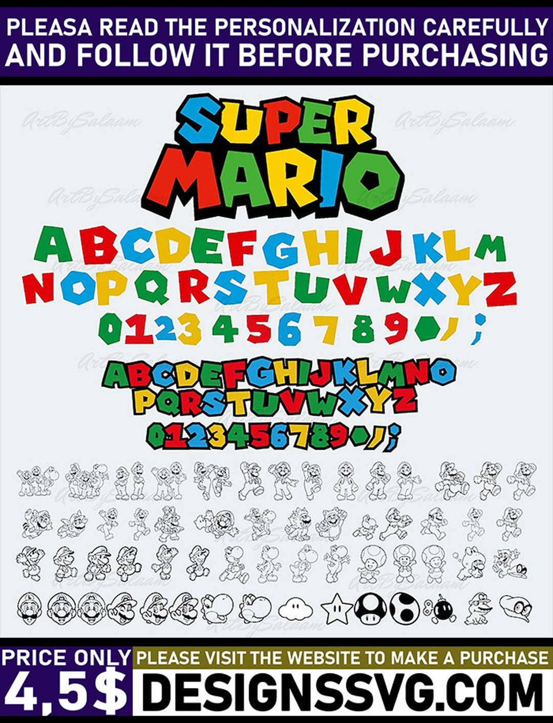 Super Mario SVG Bundle for Cricut and Sublimation, Mario Cut Files ...