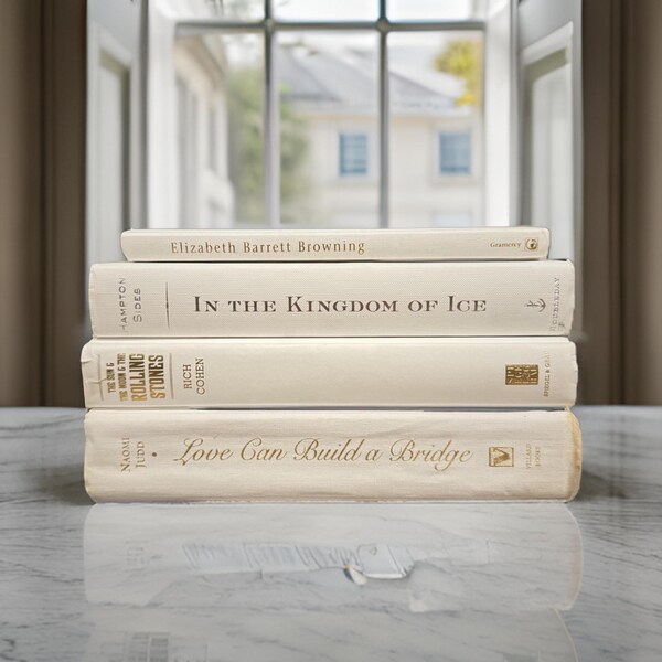 White Decorative Books - Etsy