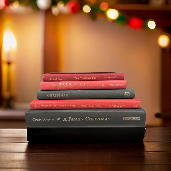 Christmas Book Stack - Etsy