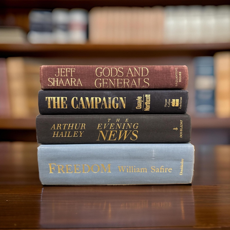 Patriotic American Book Stack, 4th of July Books, Decorative Books ...