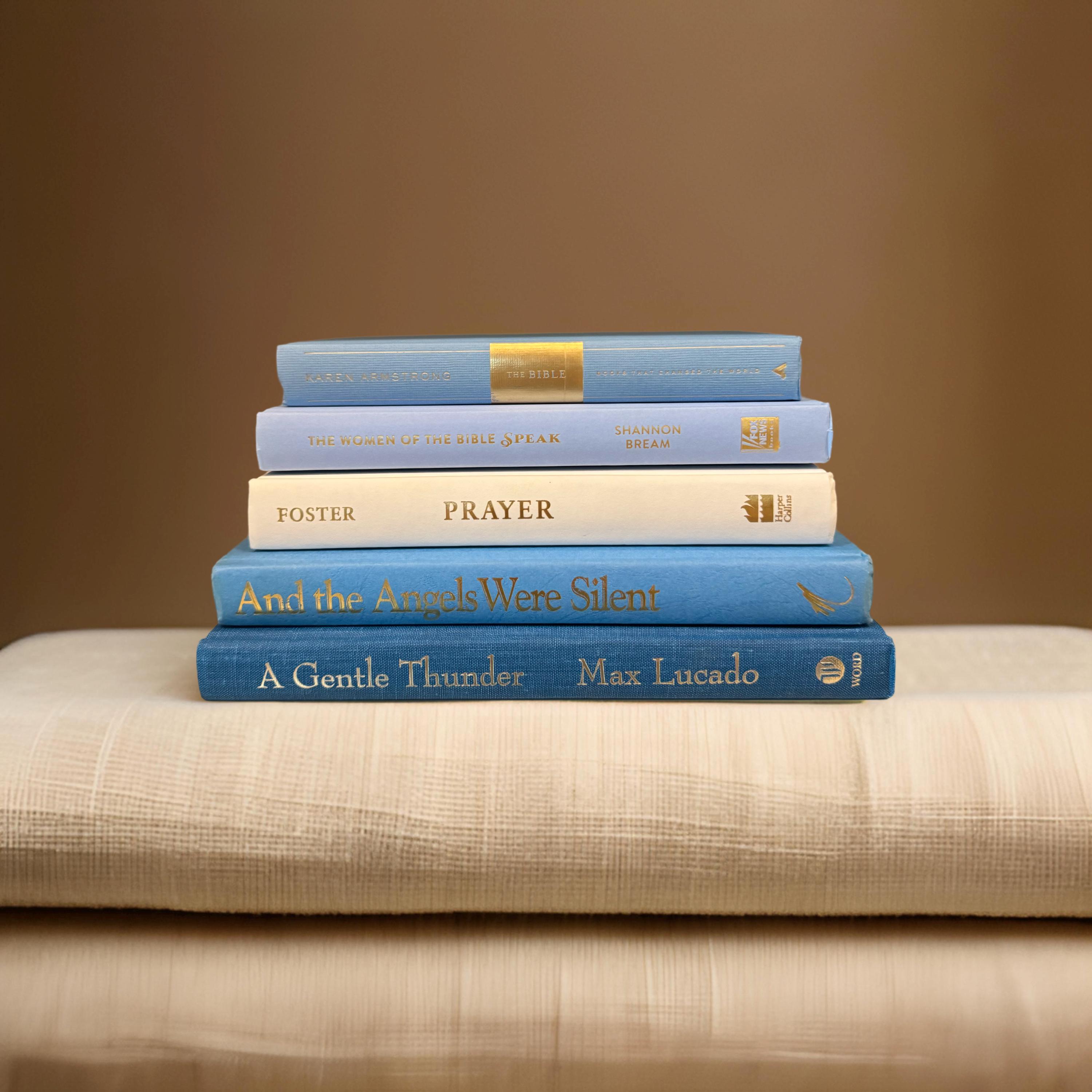 Christian Book Stack, Black, Neutral, Navy, Gold, Red Purple You Will ...