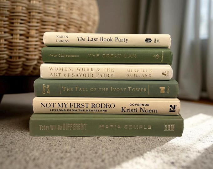 Green and Neutral Book Stack, Books, Themed Books, Decorative Books ...