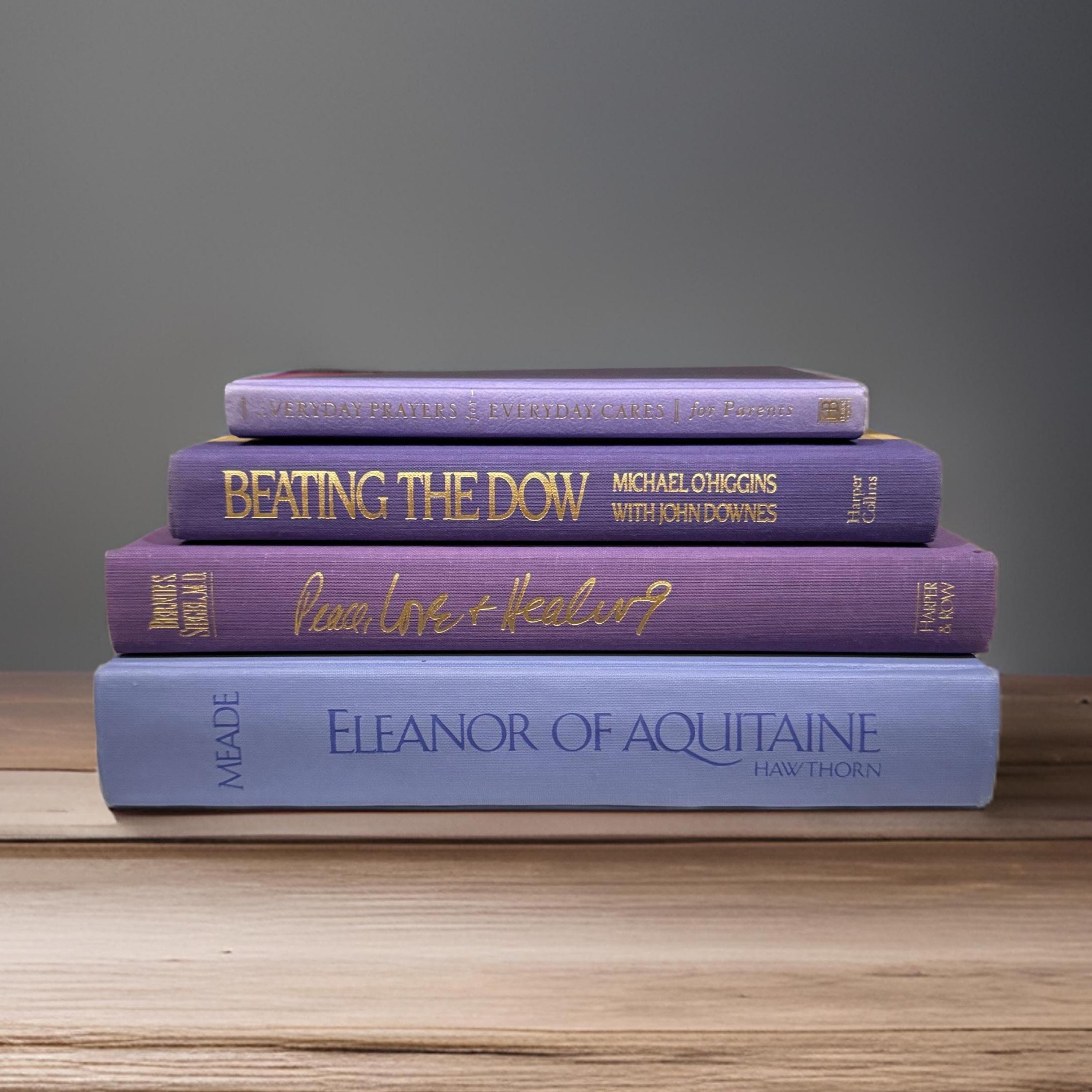 Purple Book Stack, Books, Themed Books, Decorative Books, Book Set ...