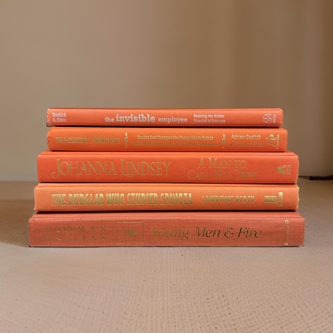 Orange Book Stack, Books, Themed Books, Decorative Books, Book Set ...
