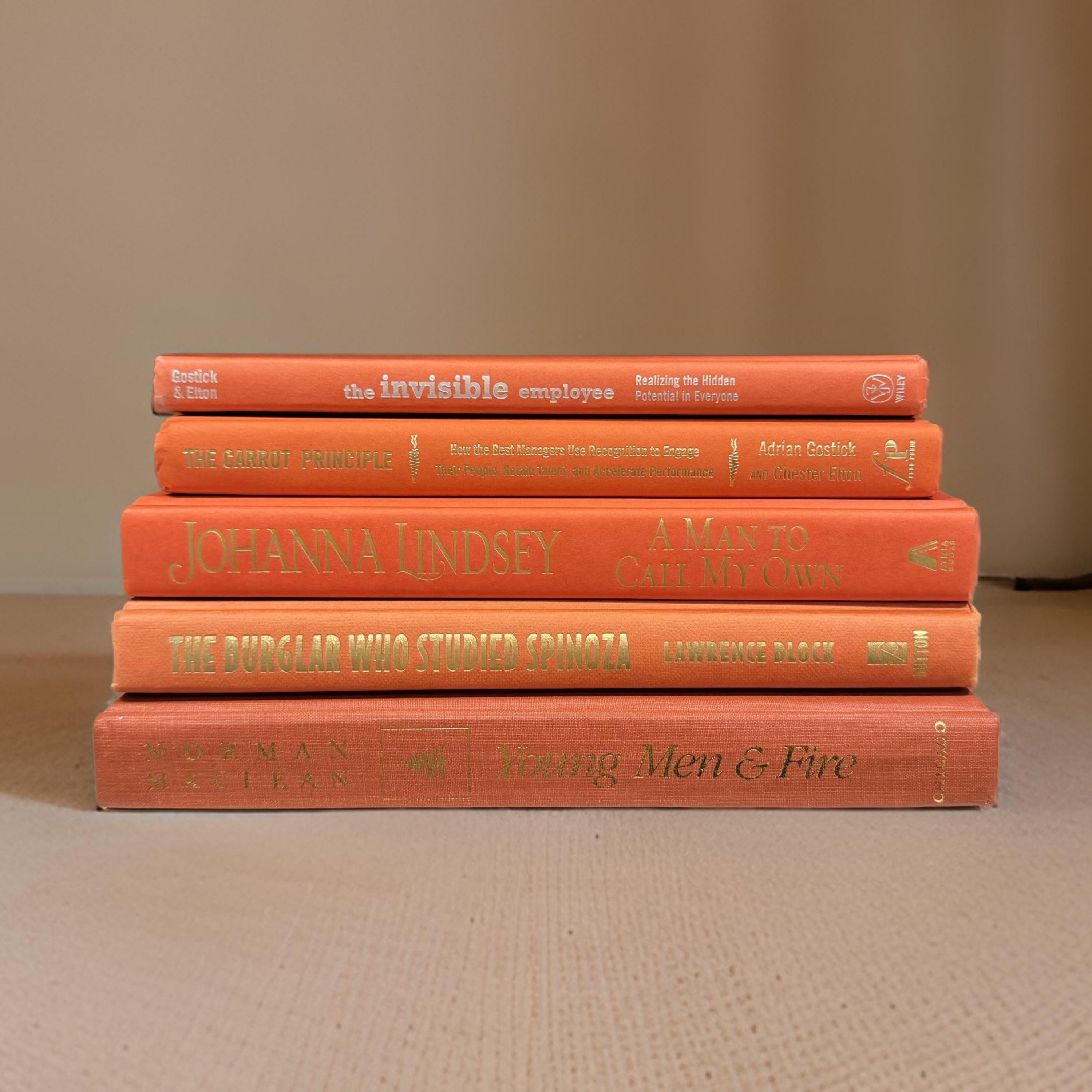 Orange Book Stack, Books, Themed Books, Decorative Books, Book Set ...
