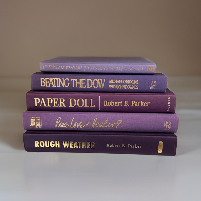 Purple Book Stack, Books, Themed Books, Decorative Books, Book Set, Home Decor, Neutral Decor ...
