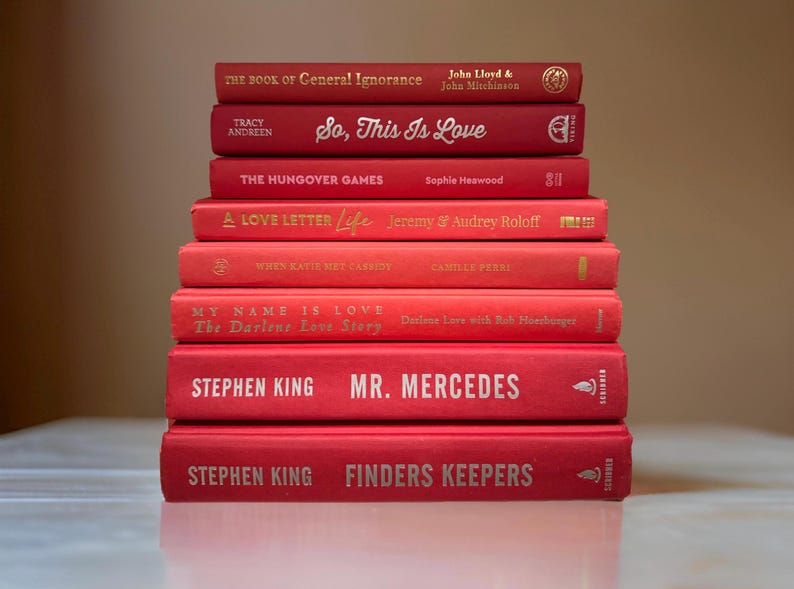 Red Book Stack, Books, Themed Books, Decorative Books, Book Set, Home ...