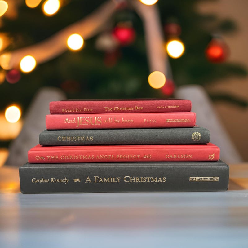 Christmas Book Stack - Etsy