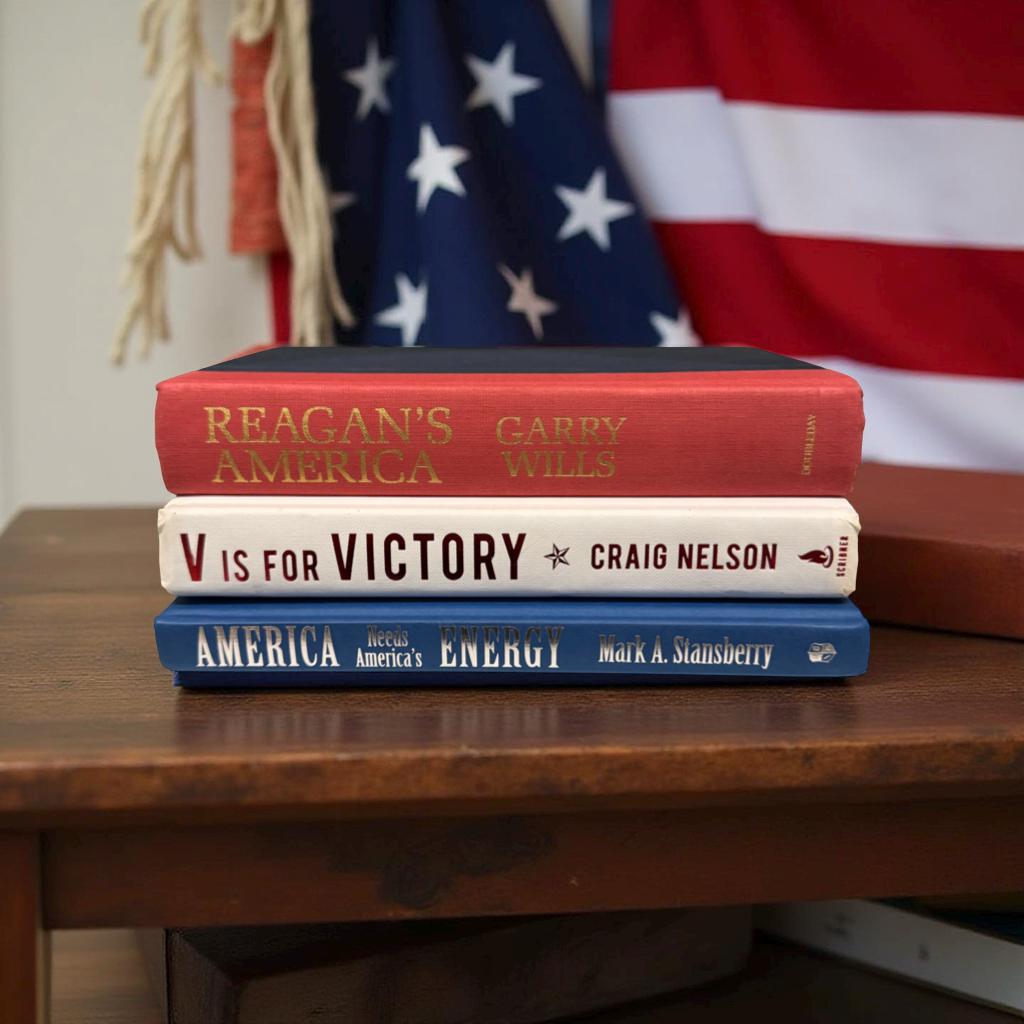 Patriotic American Book Stack, 4th of July Books, Decorative Books ...
