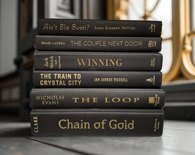Black Book Stack, Gold Books, Themed Books, Decorative Books, Book Set ...