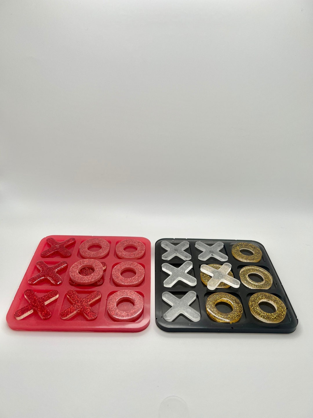 Custom Mini Resin Tic-tac-toe Board black and Red - Etsy