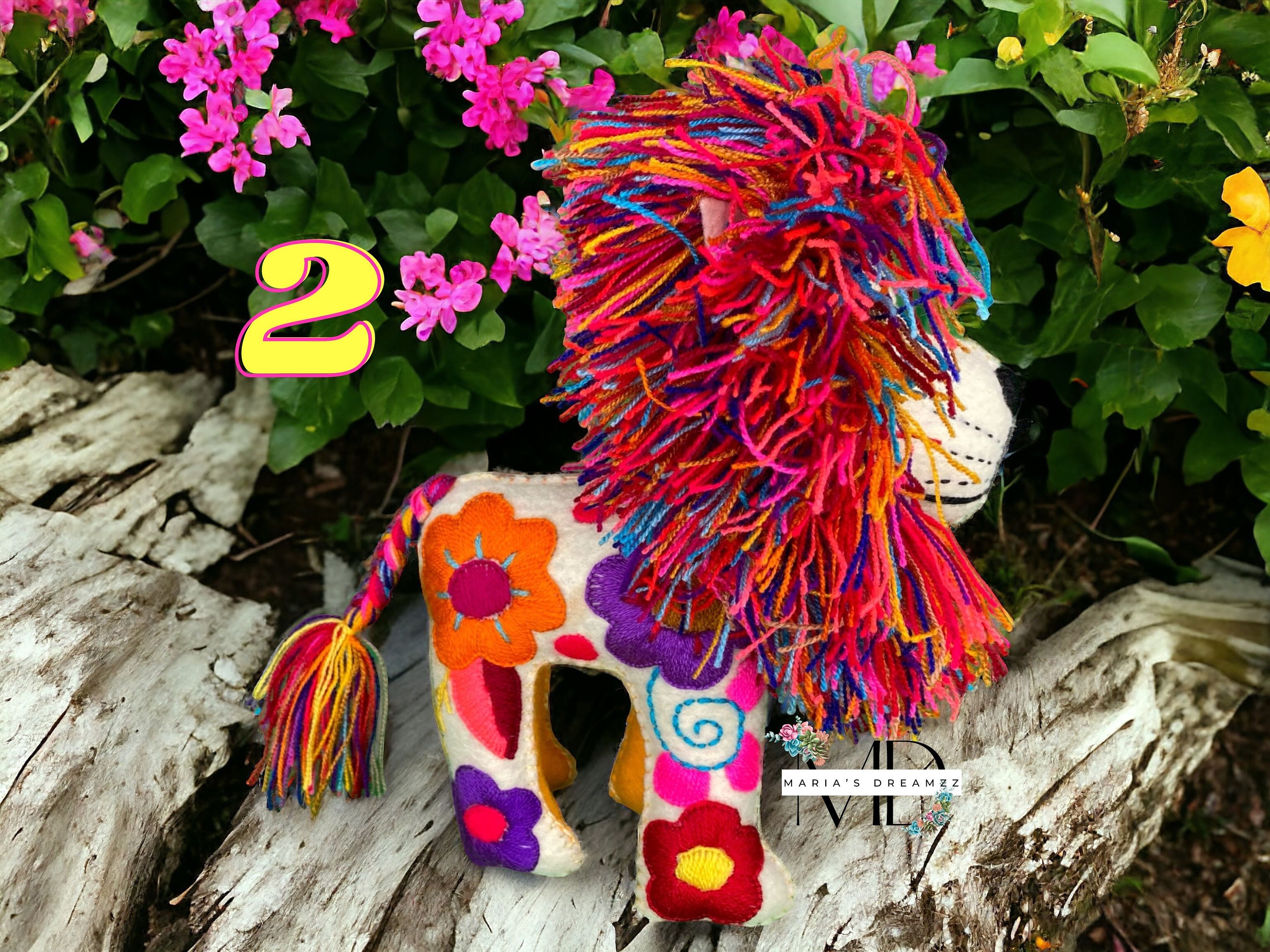 Lion Mexican Stuffed Animals Hand Embroidered Felt Plush Animal ...