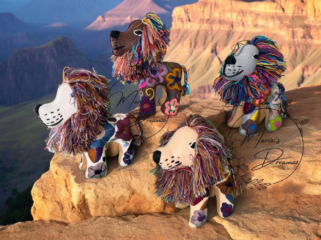 Leon Plush - Mexican Stuffed Animals - Hand Embroidered Felt Plush ...