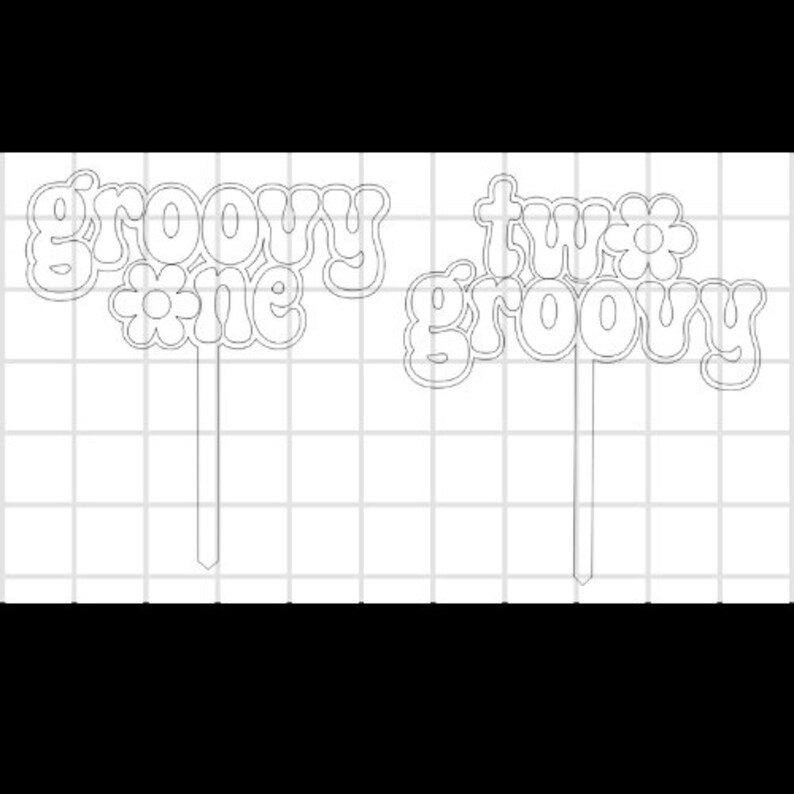 Retro Two Groovy/groovy One Daisy Caketopper Laser Cut Glowforge SVG ...