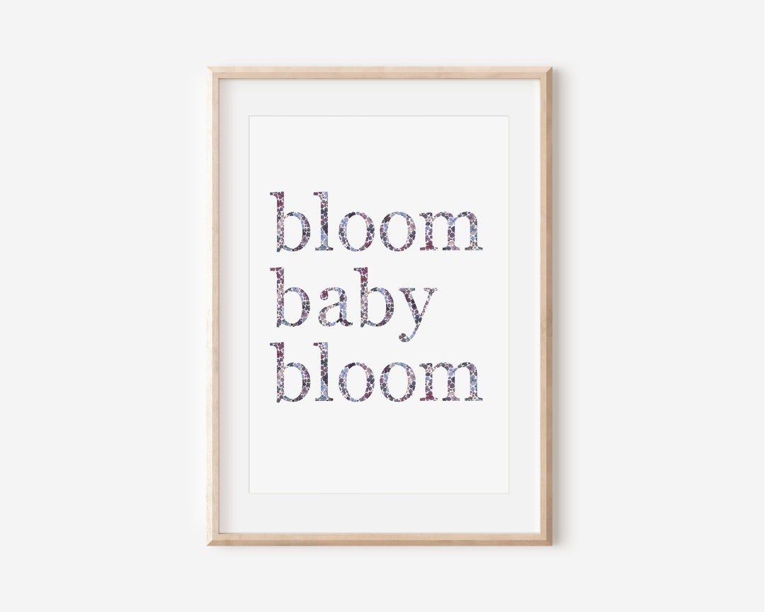 Floral Quote Print With Hydrangea, Purple Pressed Flower Artwork ...