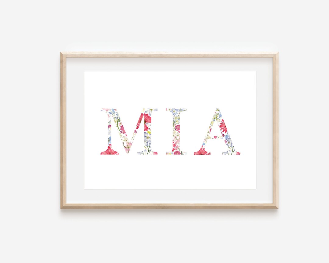 Personalised Name Artwork, Pretty Custom Pressed Flower Picture ...