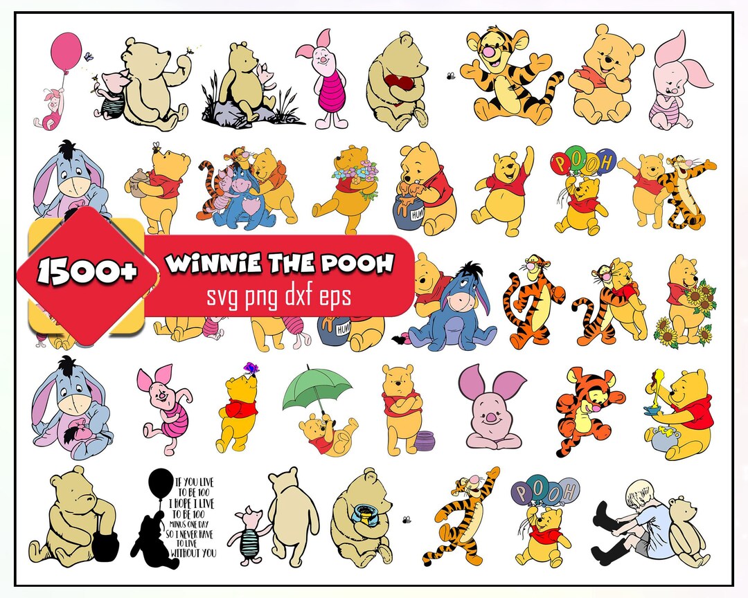 Winnie the Pooh SVG Bundle, Tigger Png, Eeyore Svg Files for Cricut and ...