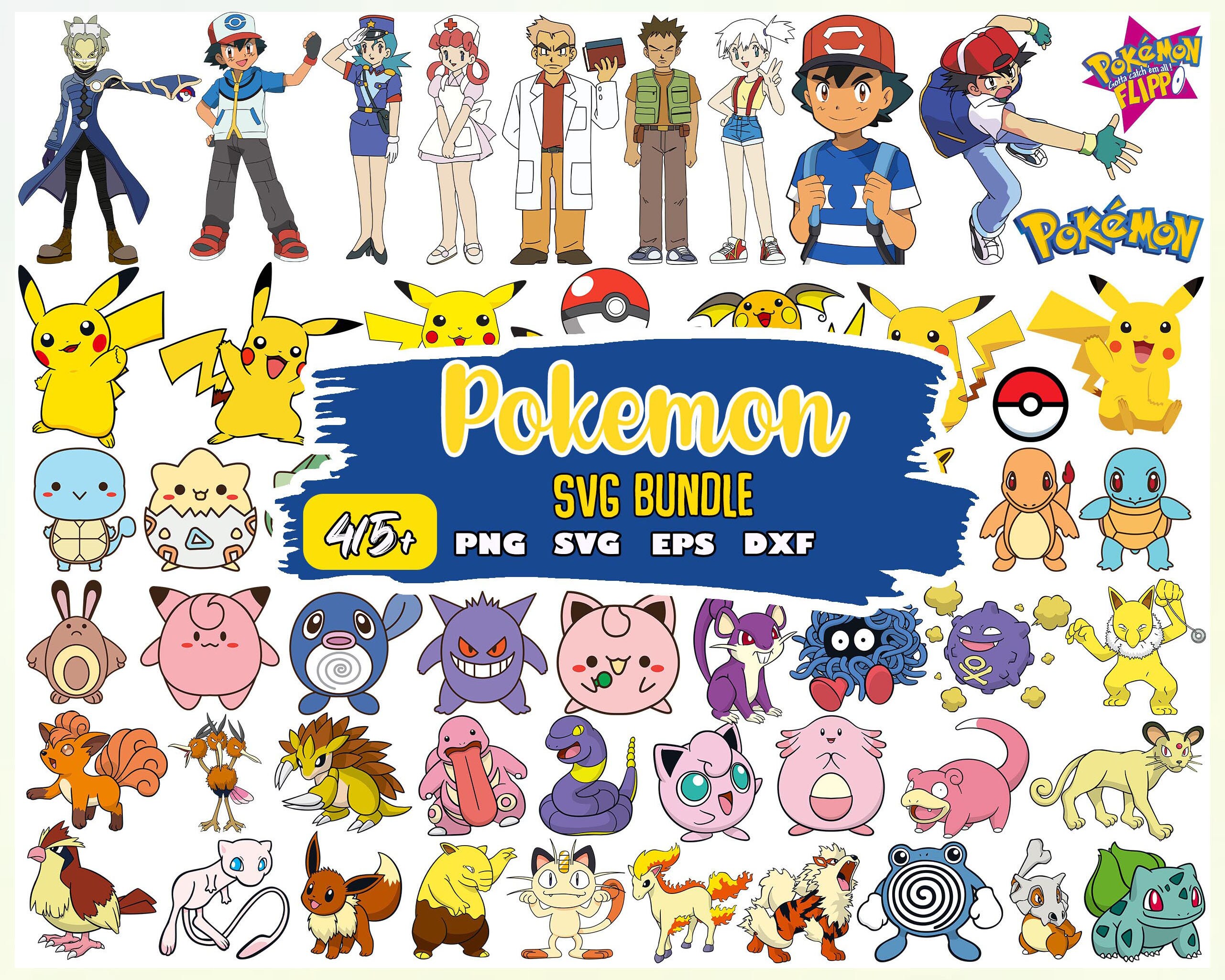 New Pokemon SVG Bundle, Pokemon Font Svg, Pikachu Svg Files for Cricut ...