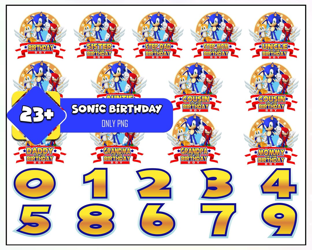 Sonic the Hedgehog Birthday PNG File for Sublimation High Resolution - Etsy