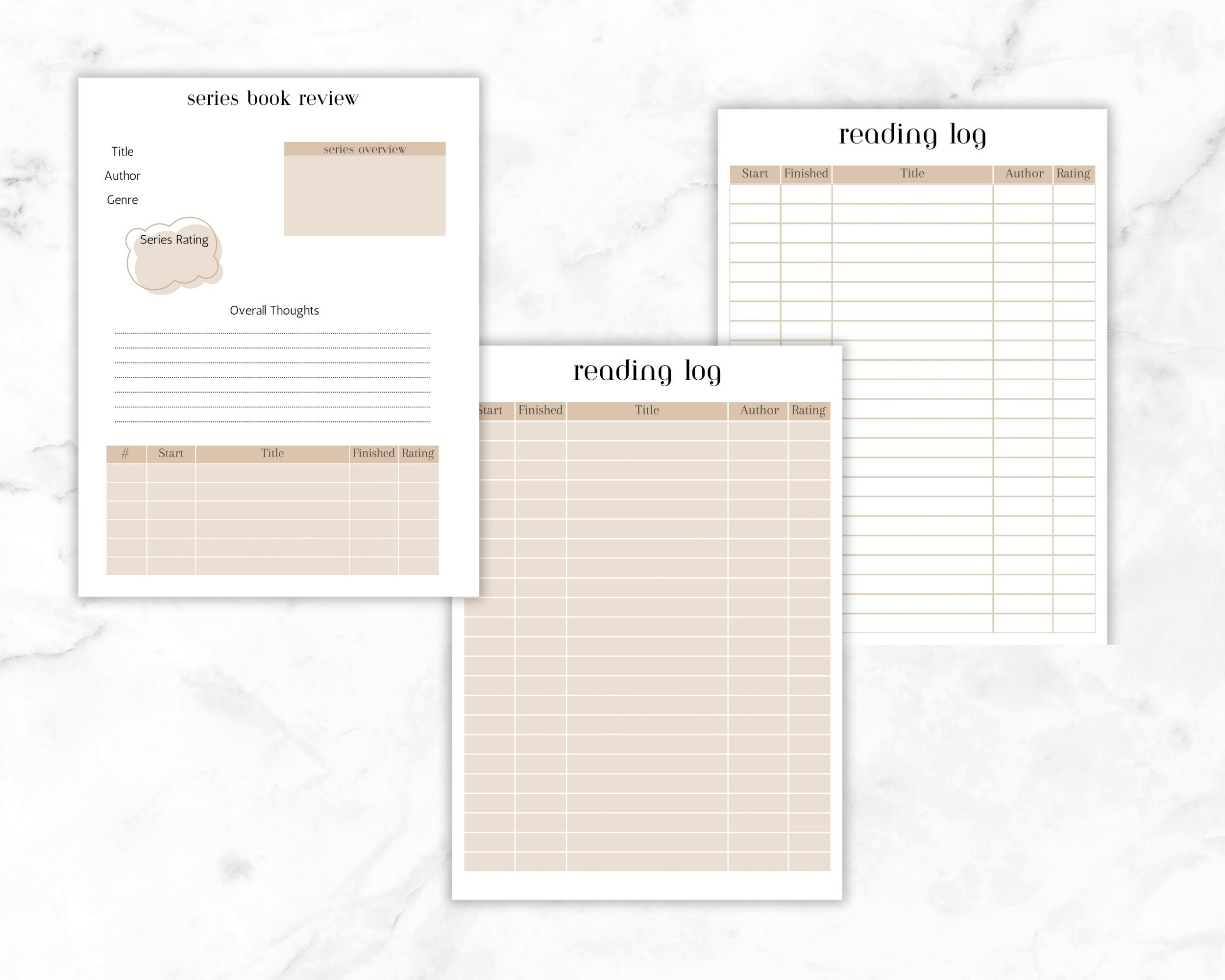 Book Review Template Bundle Reading Log Monthly Reading Challenge for ...