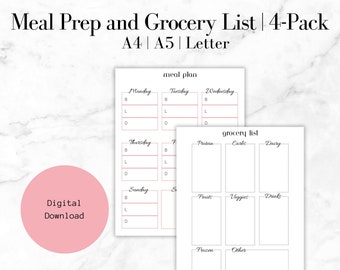 Meal Prep Grocery List | Printable - Etsy
