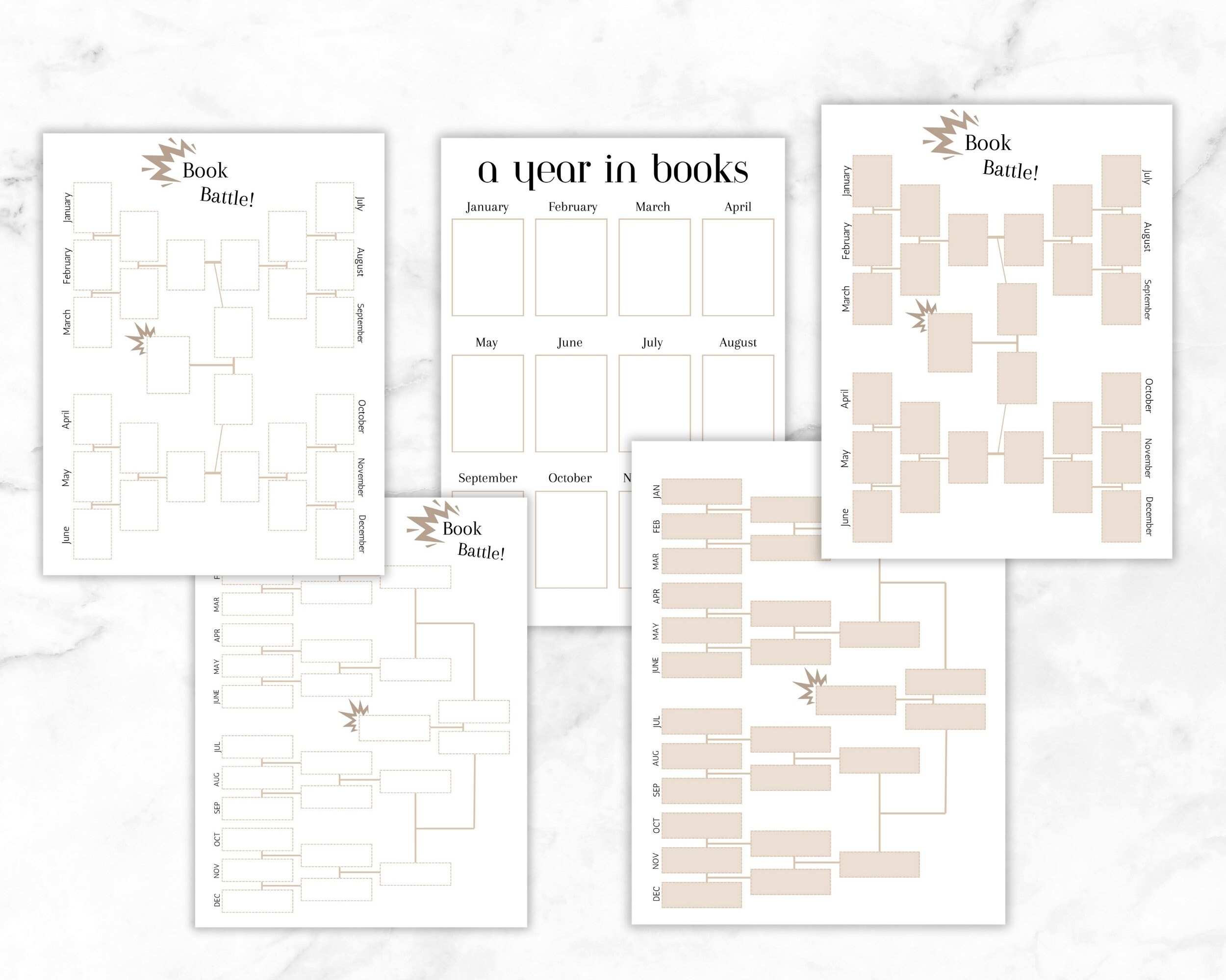 Book Review Template Bundle Reading Log Monthly Reading Challenge for ...
