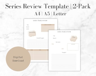 Book Review Planner Printable | Customizable | Book Review Template - Etsy
