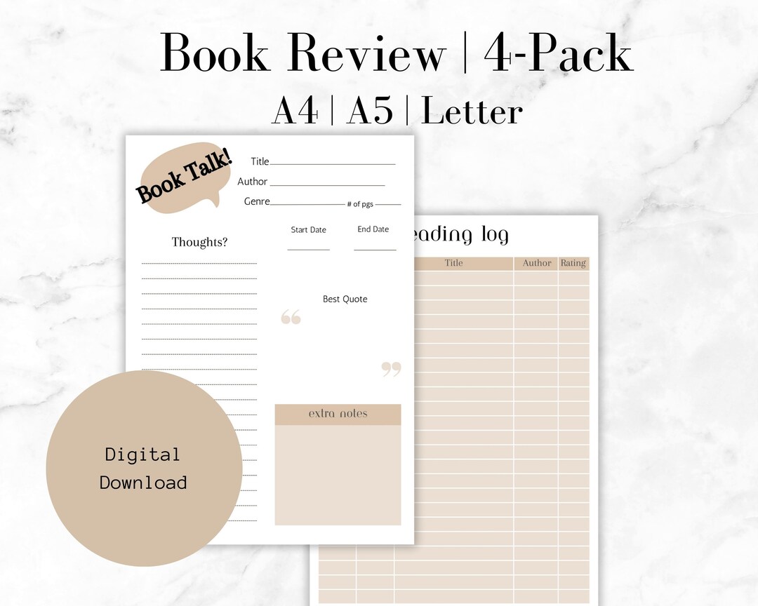 Reading Tracker Book Review Template Reading Planner Template Printable ...
