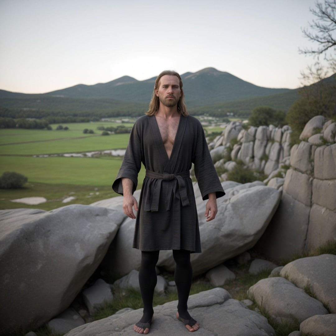 Medieval Robe for Warrior Men | Viking Warrior Belted Tunic | Men’s ...
