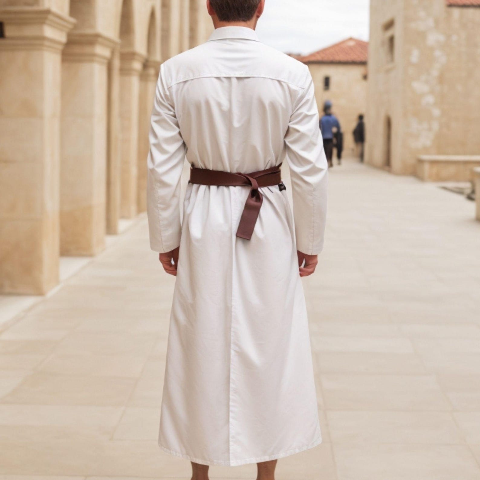 Traditional Medieval Monk Robe | White Arabic Style Tunic | Historical ...