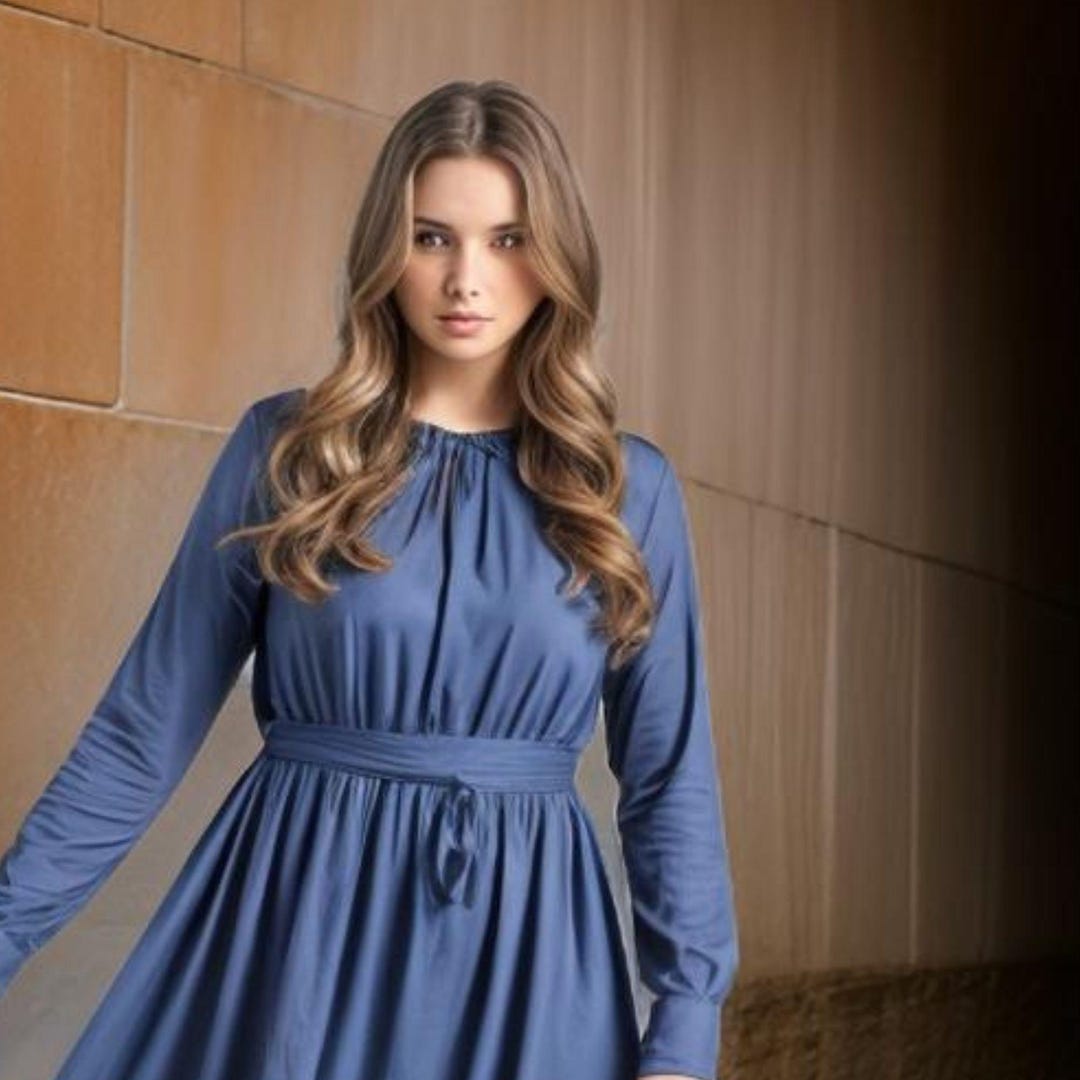 Viking Women Long-sleeved Midi Dress | Classic A-line Mystical Rune ...