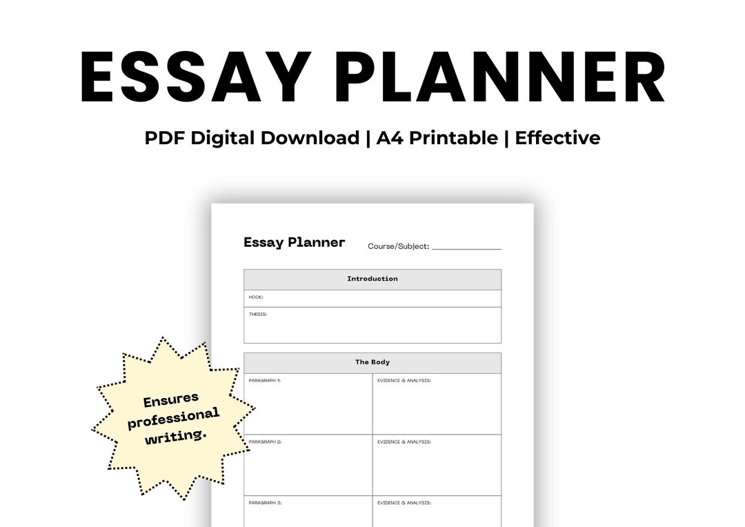 Minimalist Essay Planner Ensures Effective Essay Planning for Students ...