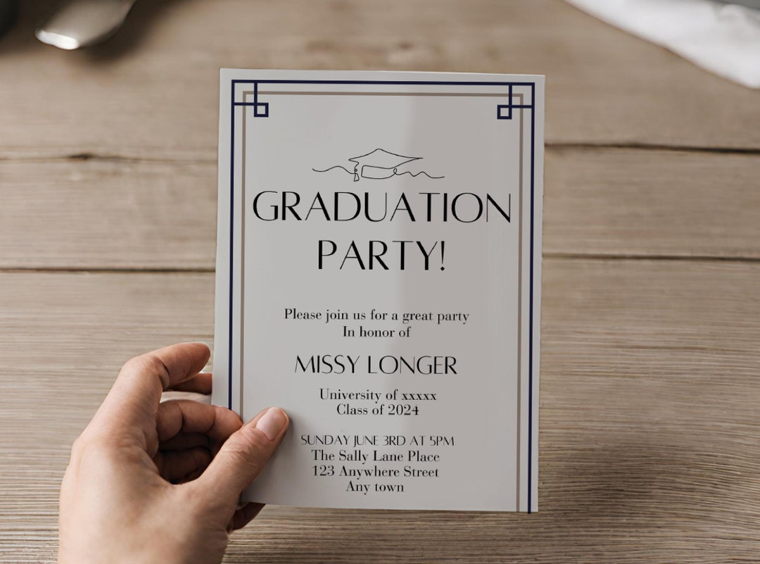 Minimalist Graduation Invitation Grad Announcement Modern Grad ...