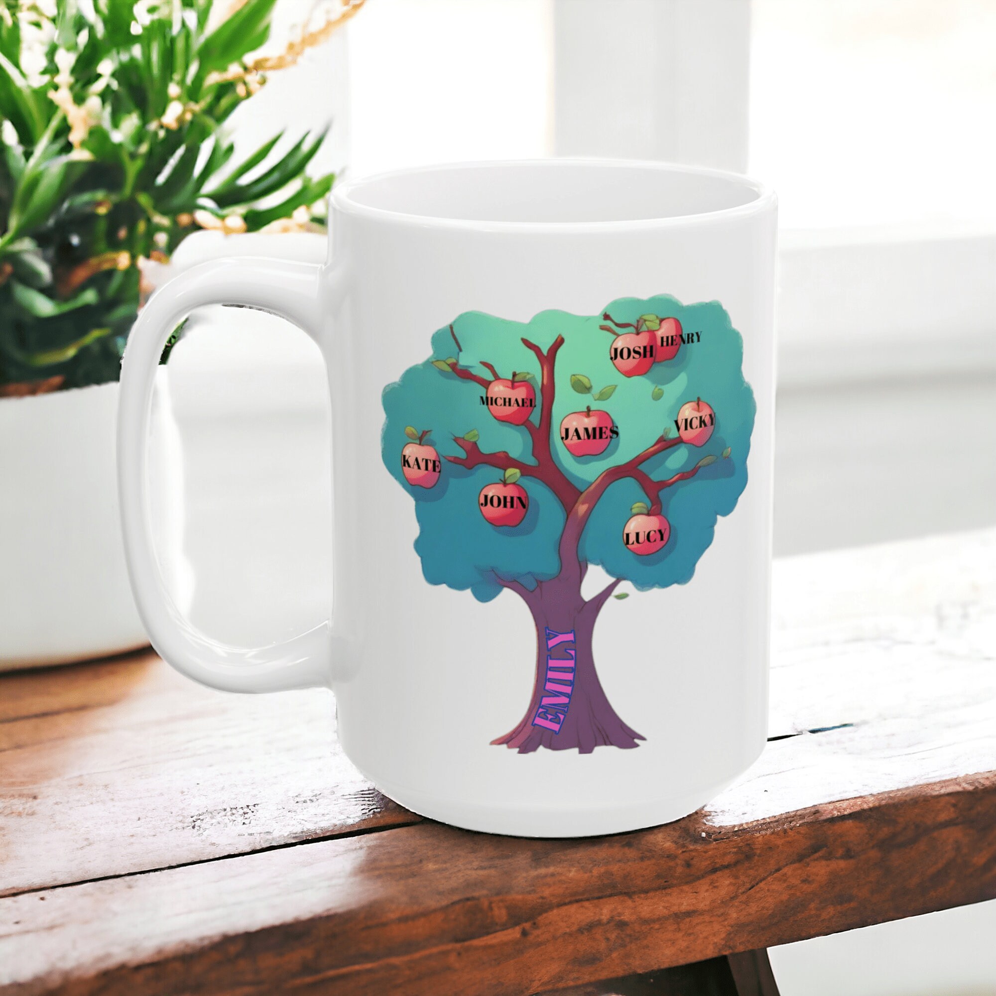 Custom Family Tree Names Mug Fathers Day Personalized Mug Gift Family ...
