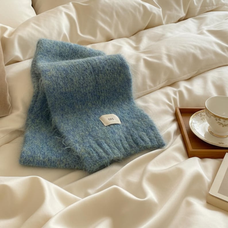 Color Cashmere Scarf Knitted Scarf Autumn Scarf Winter Scarf Ribbed ...