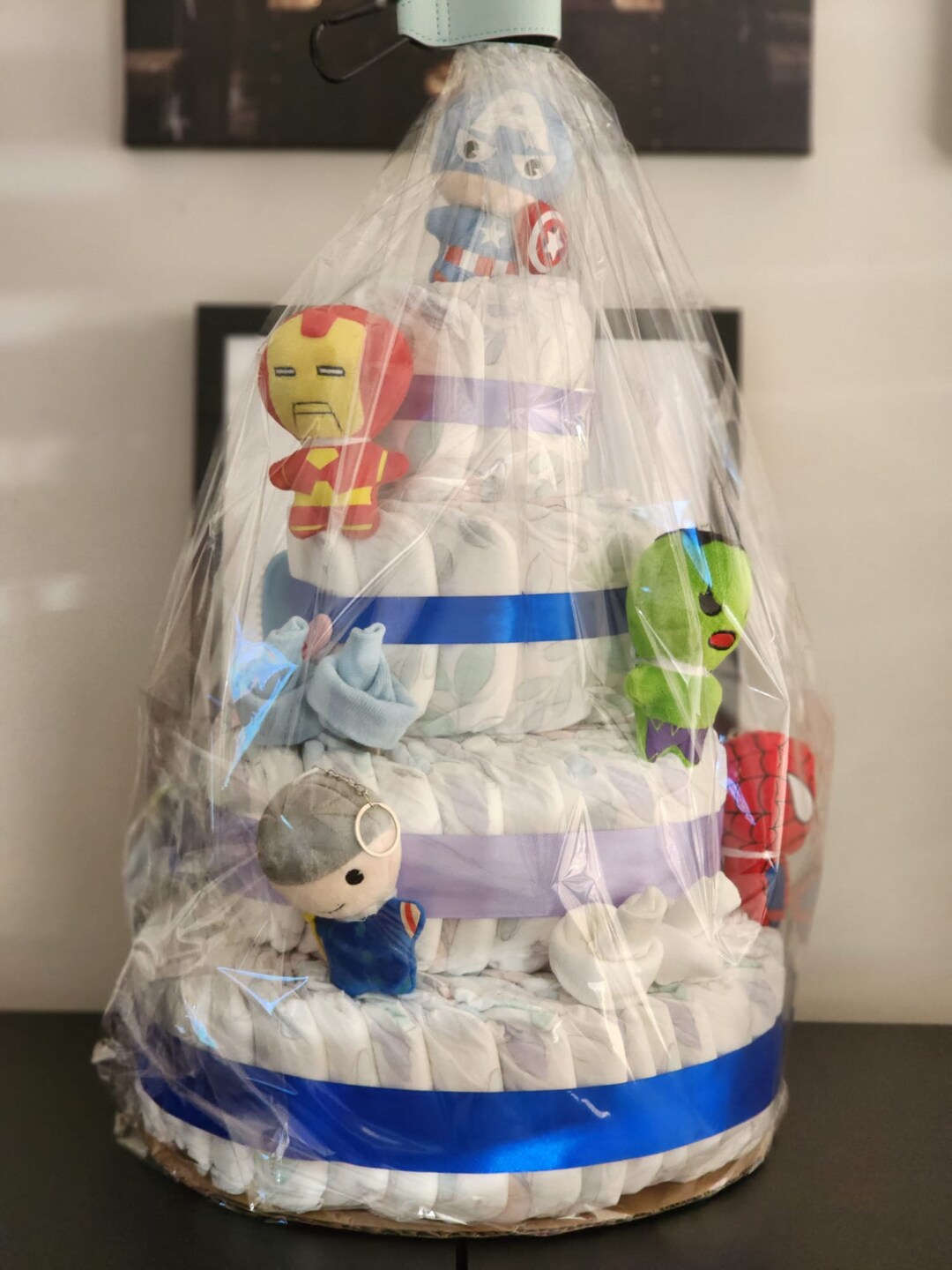 SOLD Super Hero Theme 4 Tier Diaper Cake - Etsy