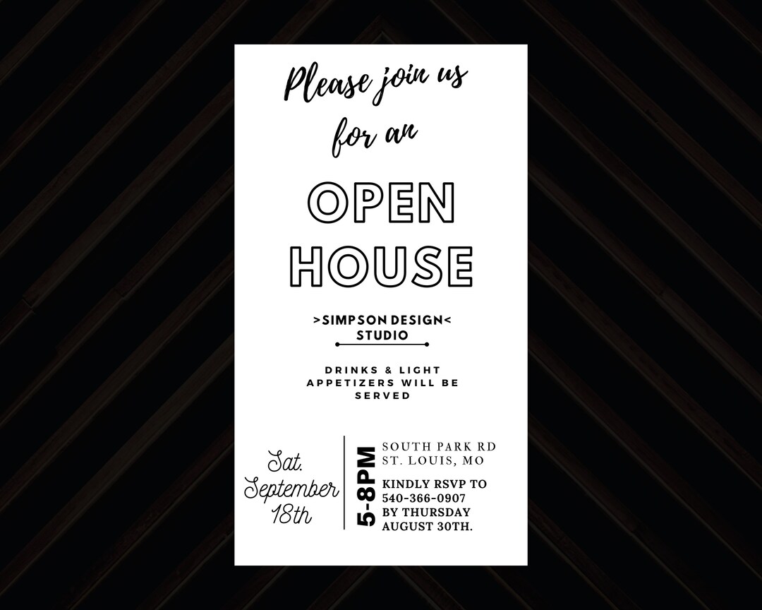 Open House Invitation - Etsy